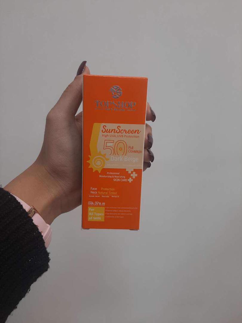 قیمت و خرید کرم ضد آفتاب SPF90 رنگی مناسب برای انواع پوست حجم 50 میلی لیتر تاپ شاپ | خانومی 👩
